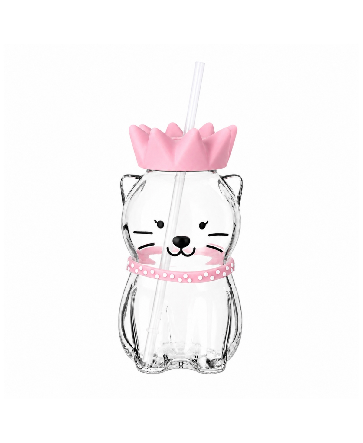 Click here for Core Home 19 oz Glass Cat Tumbler - Clear And Pink prices