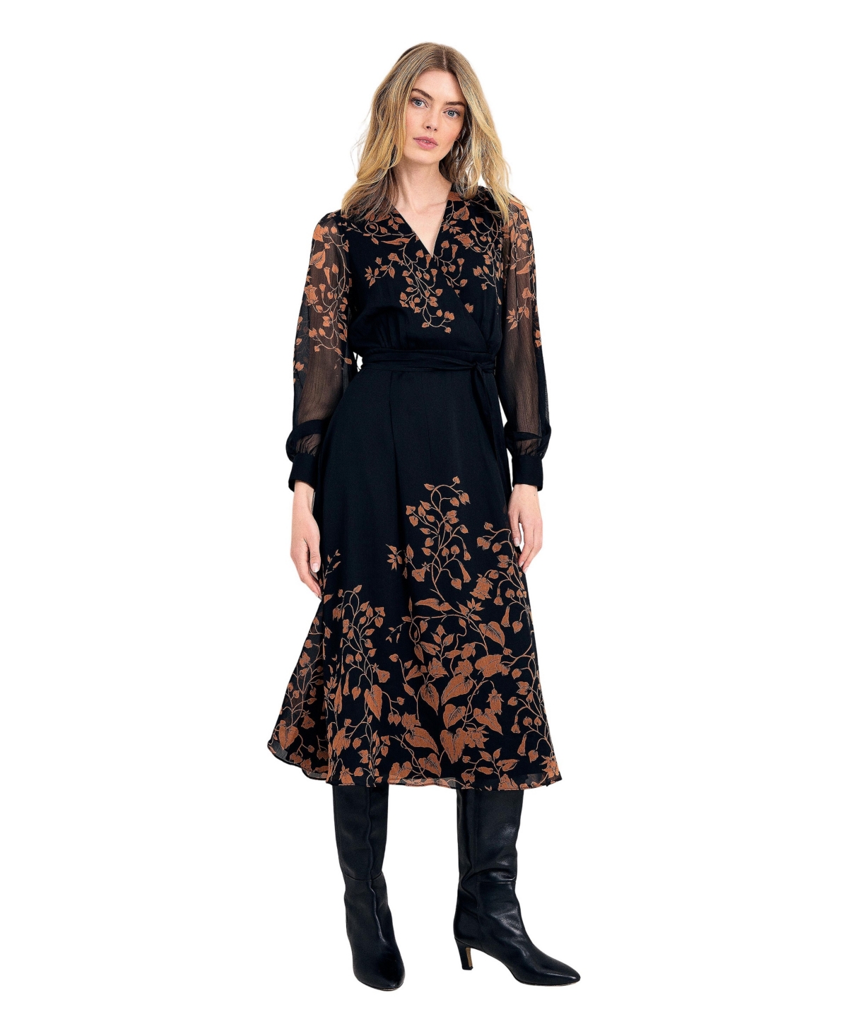 Click here for Phase Eight Womens Arema Long-Sleeve Floral Wrap D... prices