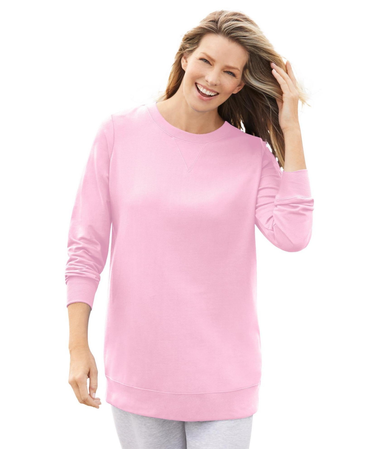 Click here for Woman Within Plus Size Within Fleece Sweatshirt -... prices