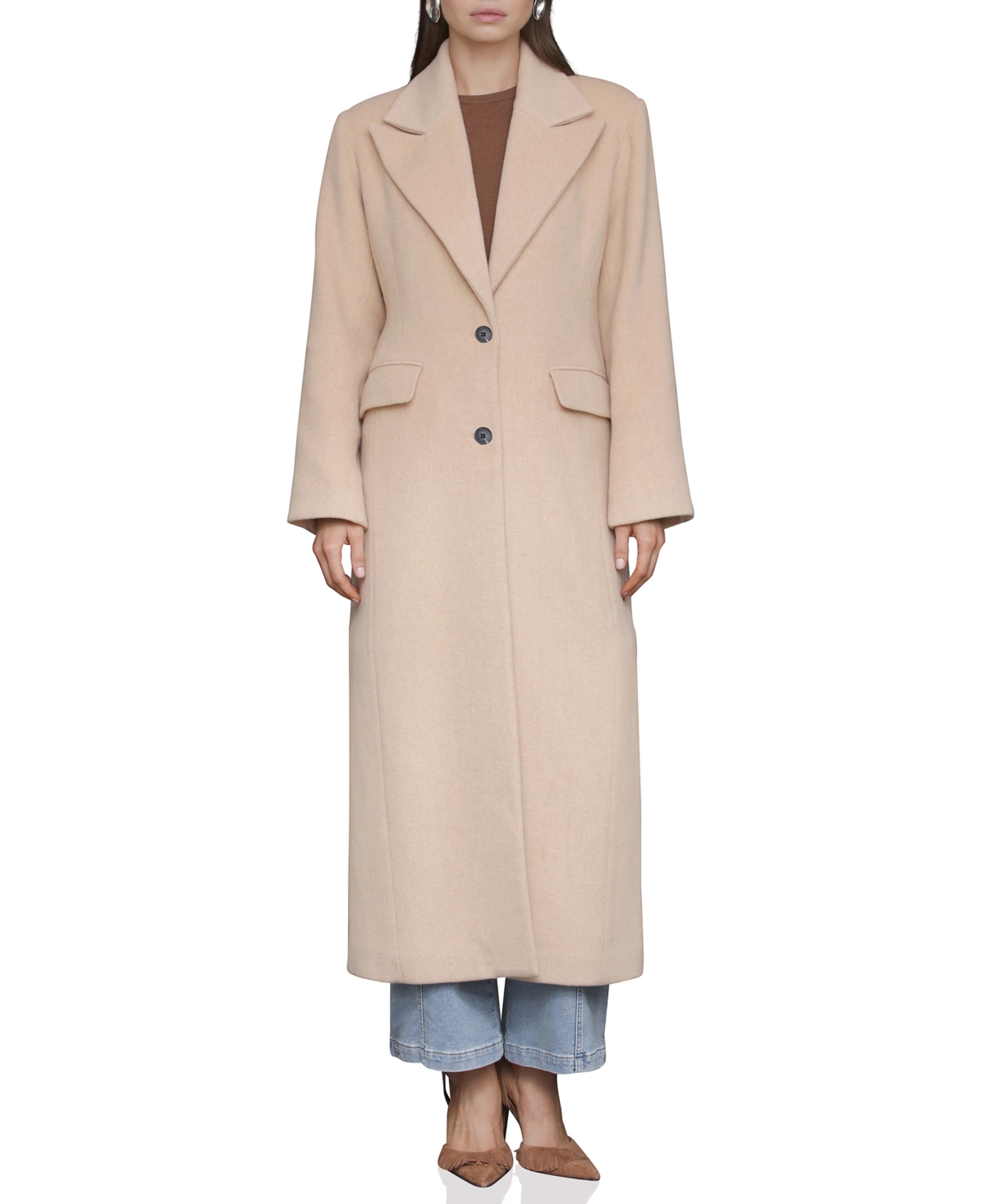 Click here for Avec Les Filles Womens Double-Breasted Long Wool-B... prices