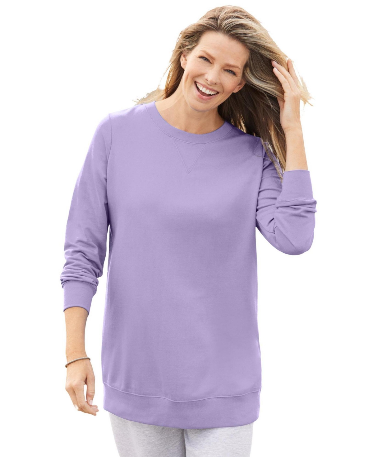Click here for Woman Within Plus Size Within Fleece Sweatshirt -... prices