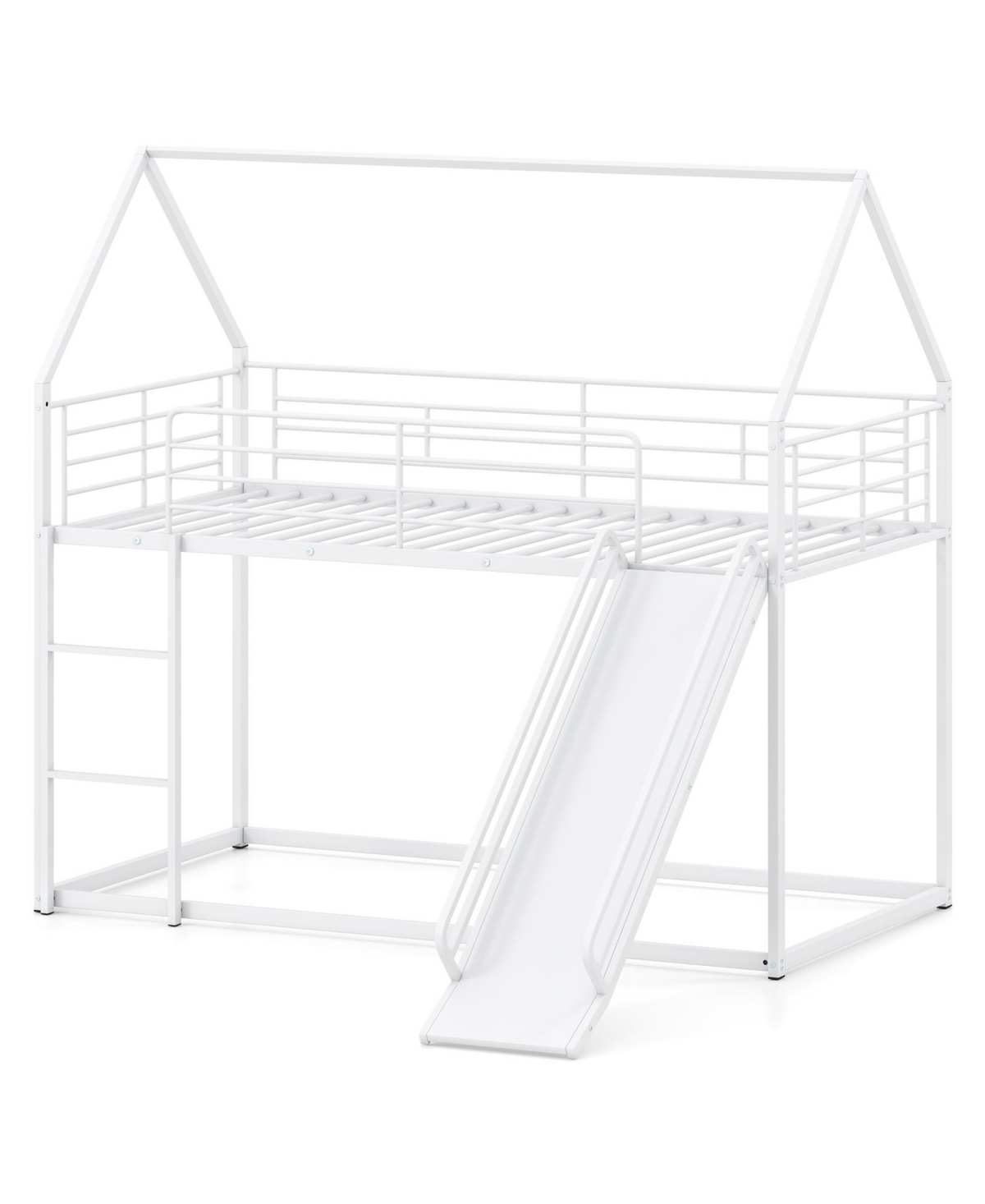 Click here for Costway Twin Over Twin Low Bunk Bed House-shaped M... prices