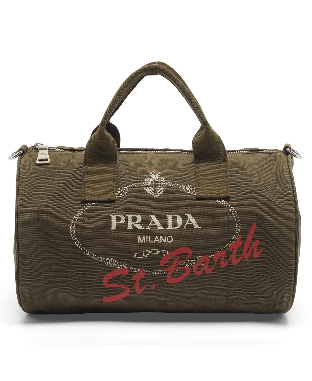 Click here for Pre-Owned Prada Womens St. Barth Logo Canvas Bosto... prices
