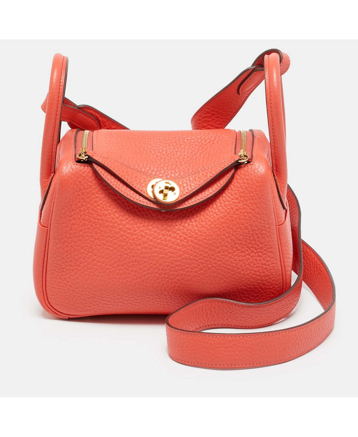 Click here for Pre-Owned Hermes Womens Lindy Mini Finish Rose Tex... prices