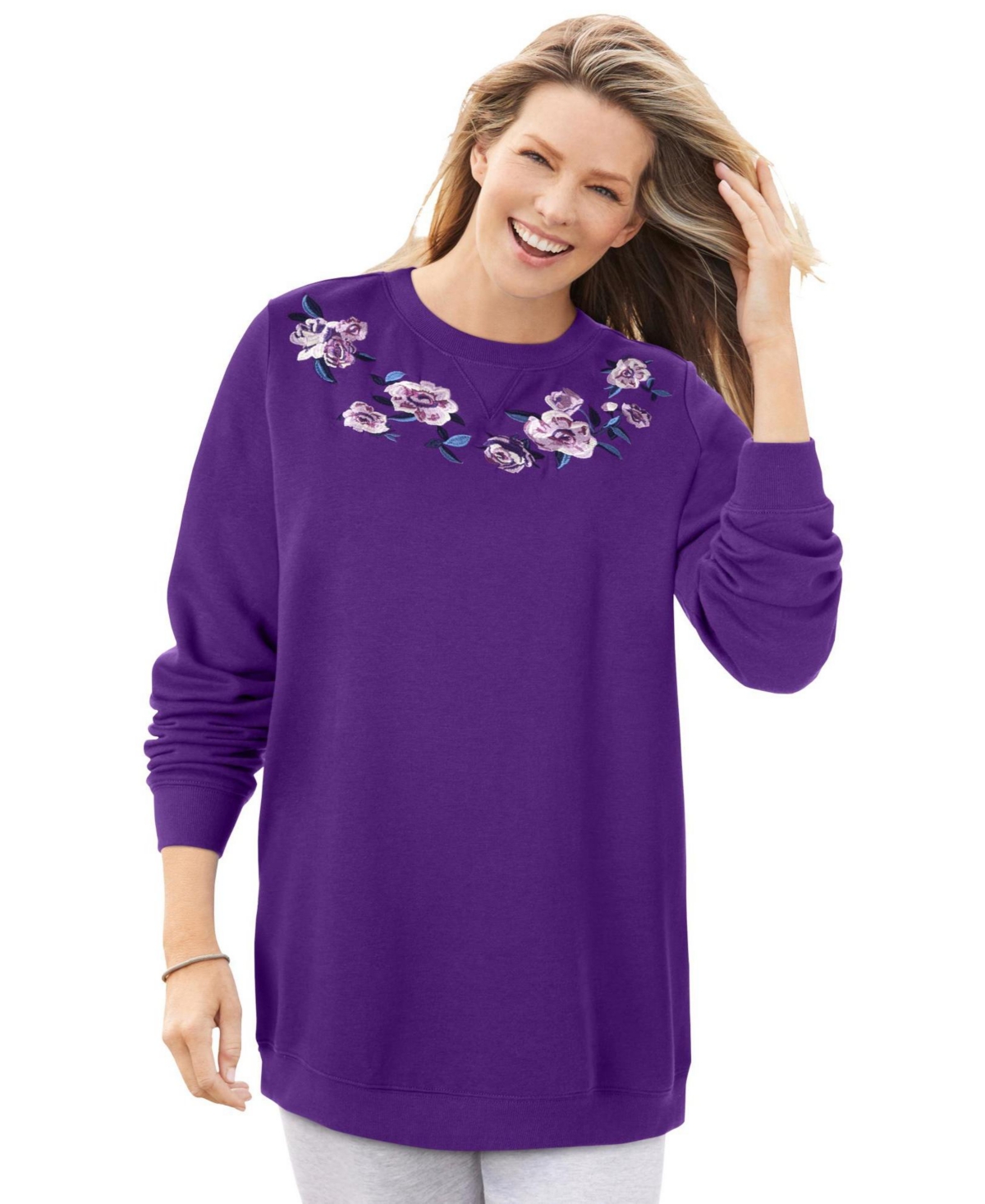 Click here for Woman Within Plus Size Within Fleece Sweatshirt -... prices