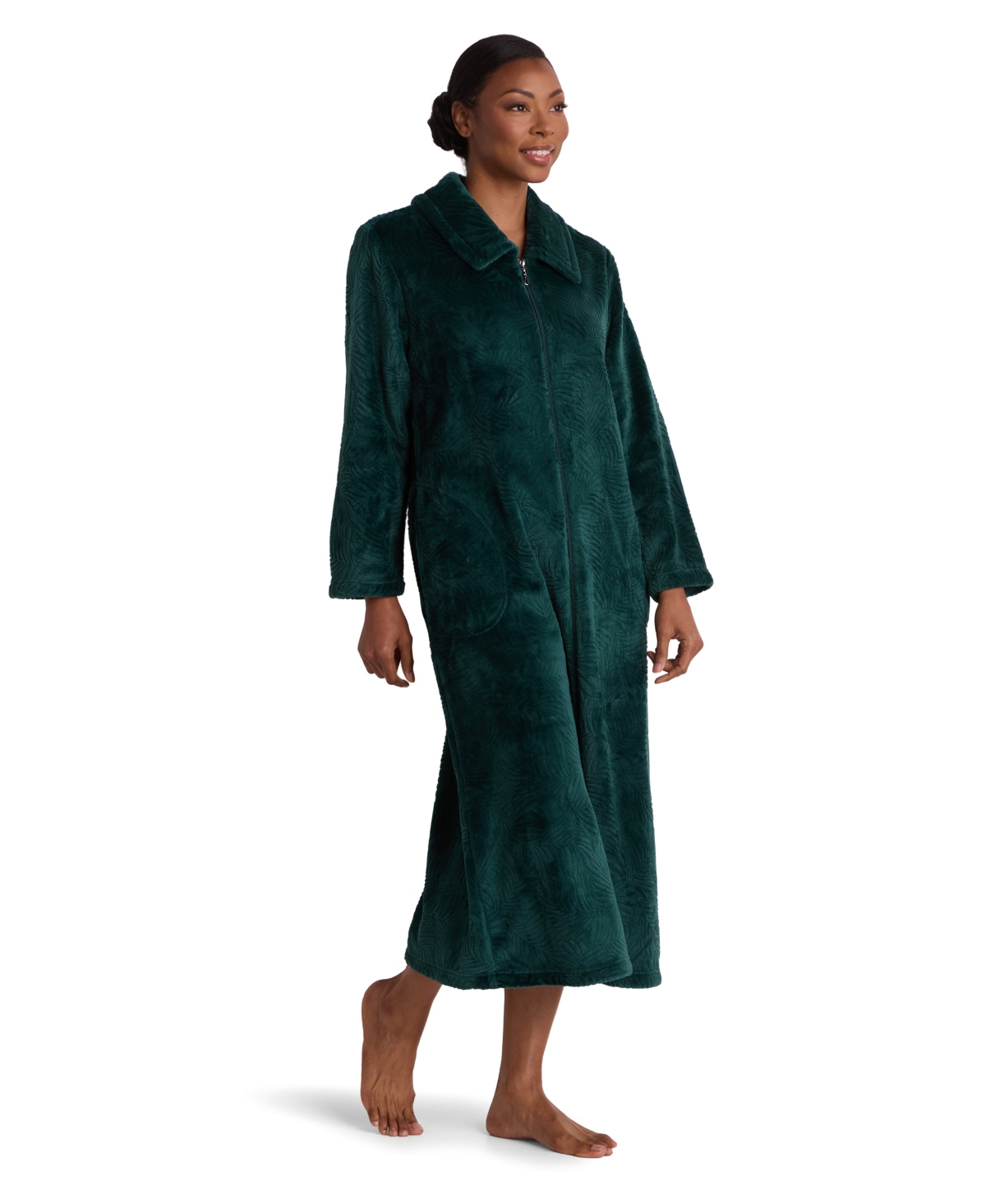 Click here for Miss Elaine Womens Fleece Knit Zip-Front Long Robe... prices