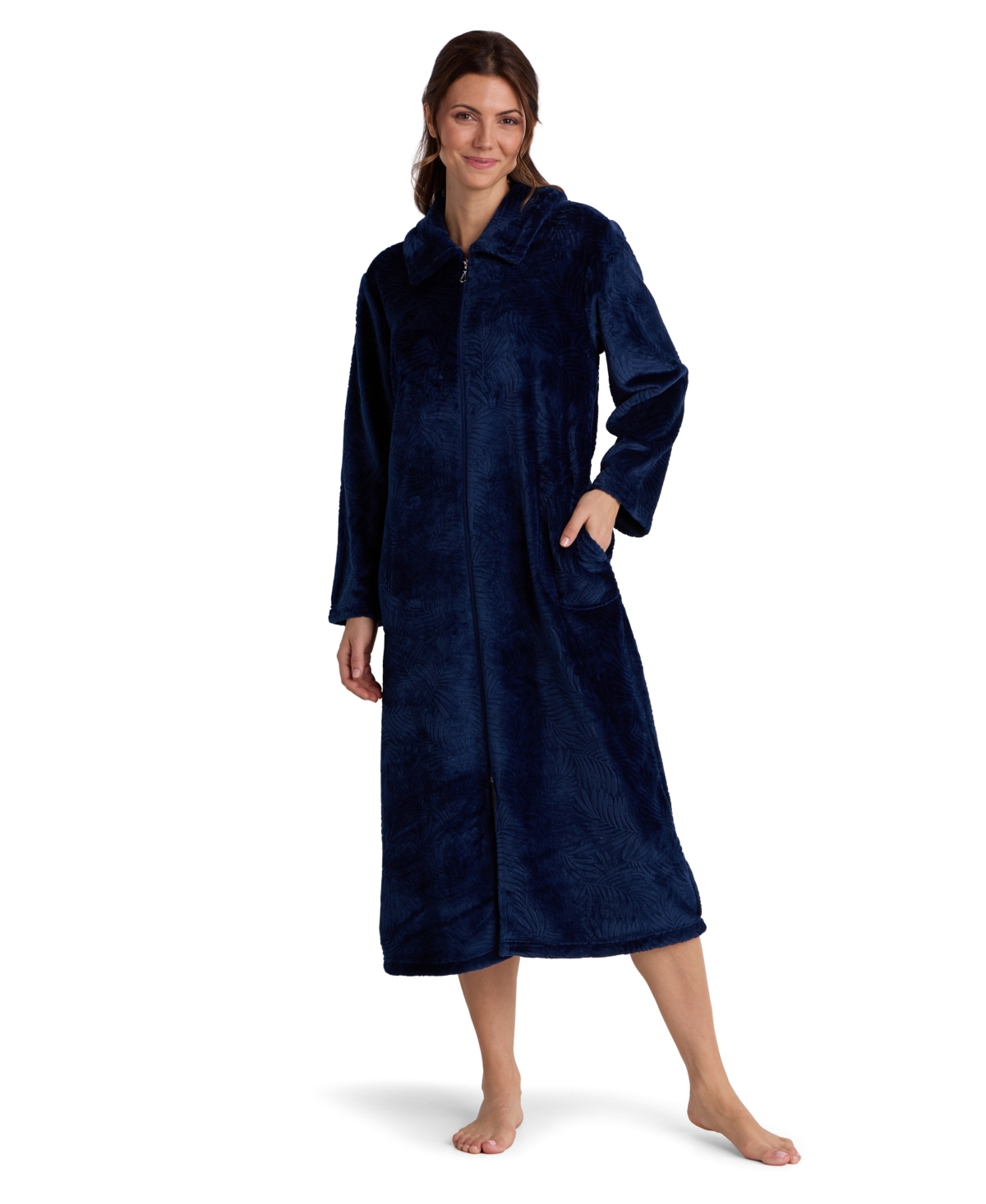 Click here for Miss Elaine Womens Fleece Knit Zip-Front Long Robe... prices