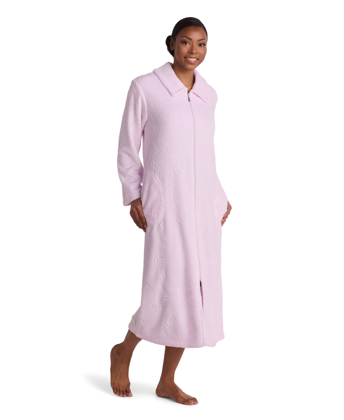 Click here for Miss Elaine Womens Fleece Knit Zip-Front Long Robe... prices