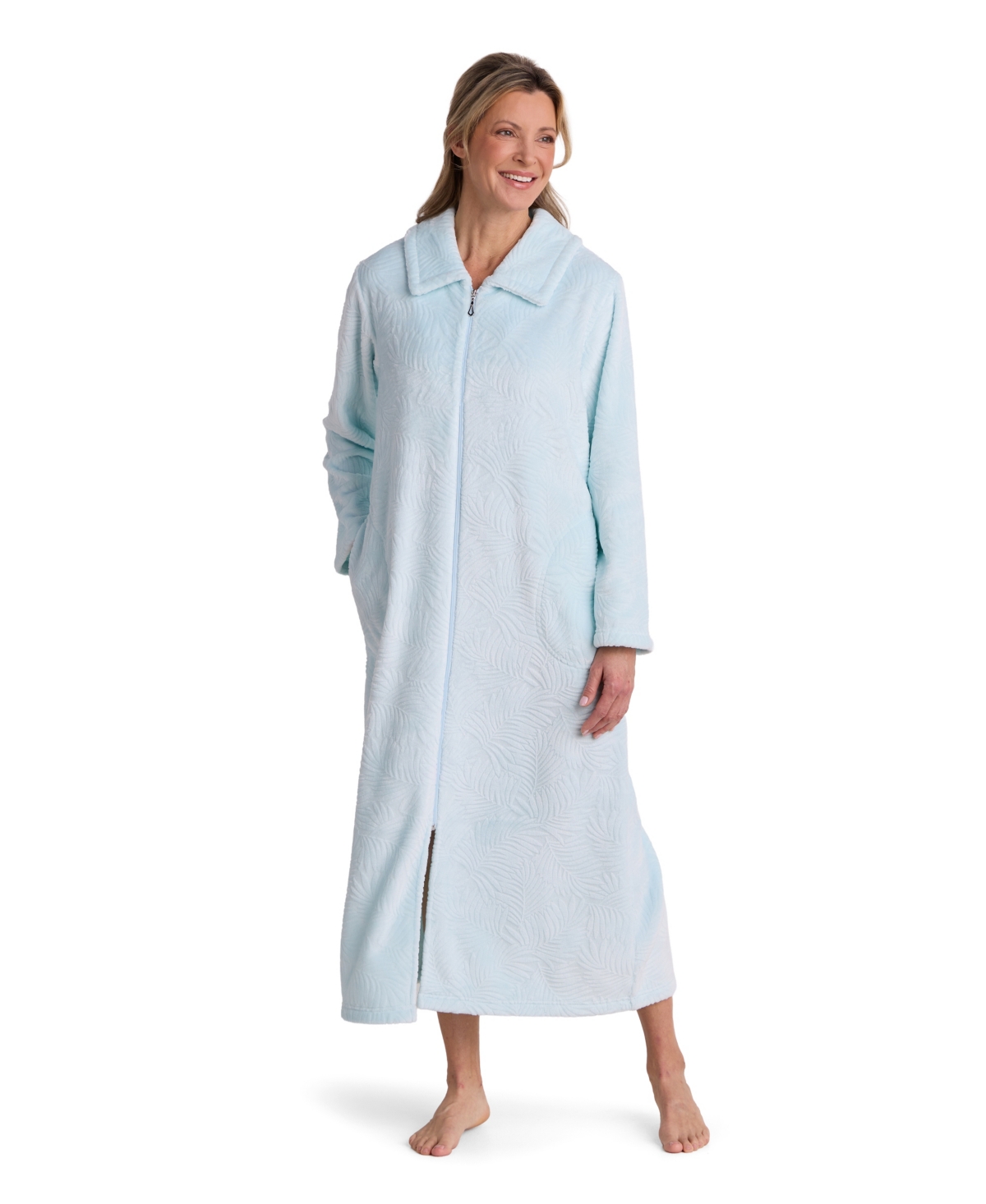 Click here for Miss Elaine Womens Fleece Knit Zip-Front Long Robe... prices