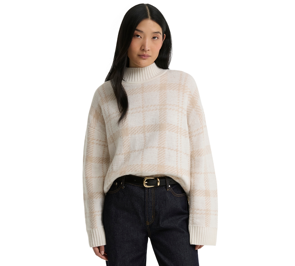 Click here for Barbour Womens Delilah Mock Neck Tartan Wool-Blend... prices