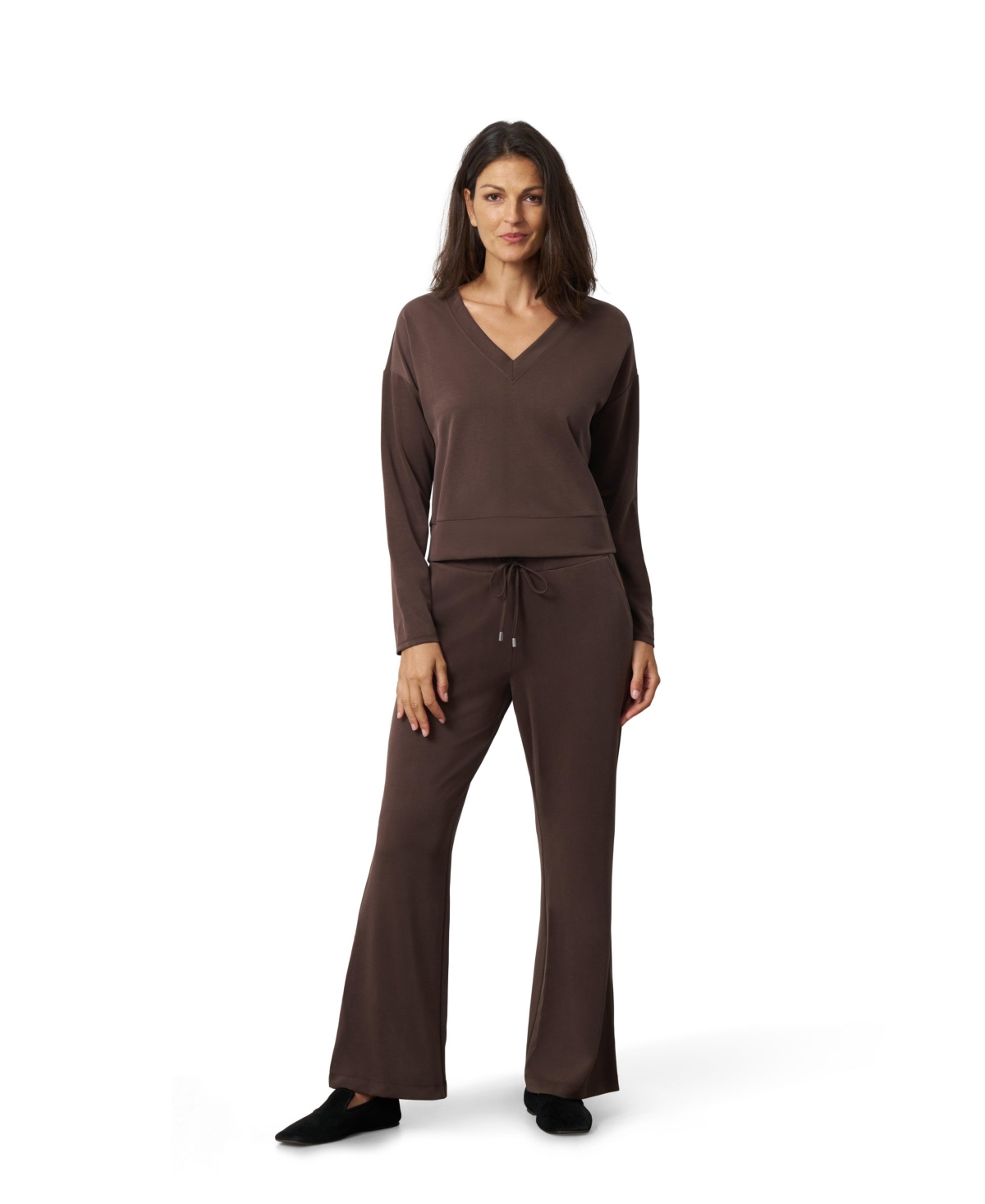 Click here for Cable & Gauge Womens V-Neck Dolman Top and Wide Le... prices