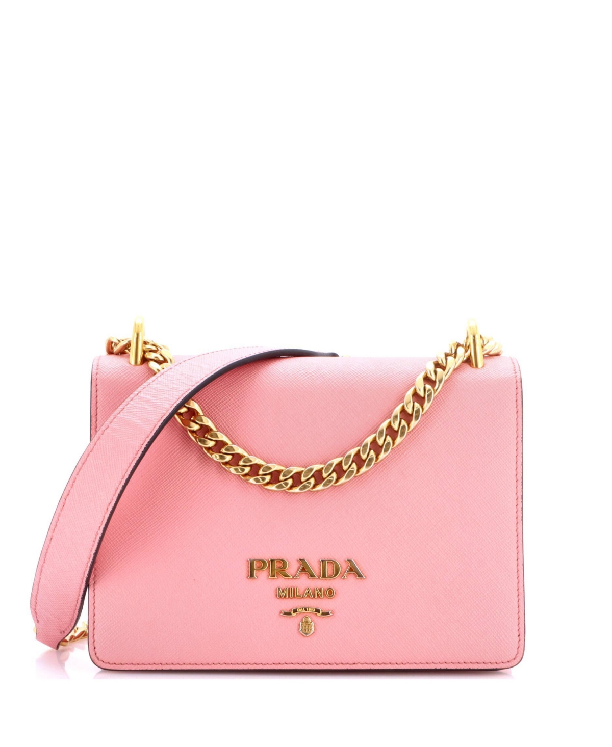 Click here for Pre-Owned Prada Small Chain Flap Bag Saffiano Leat... prices