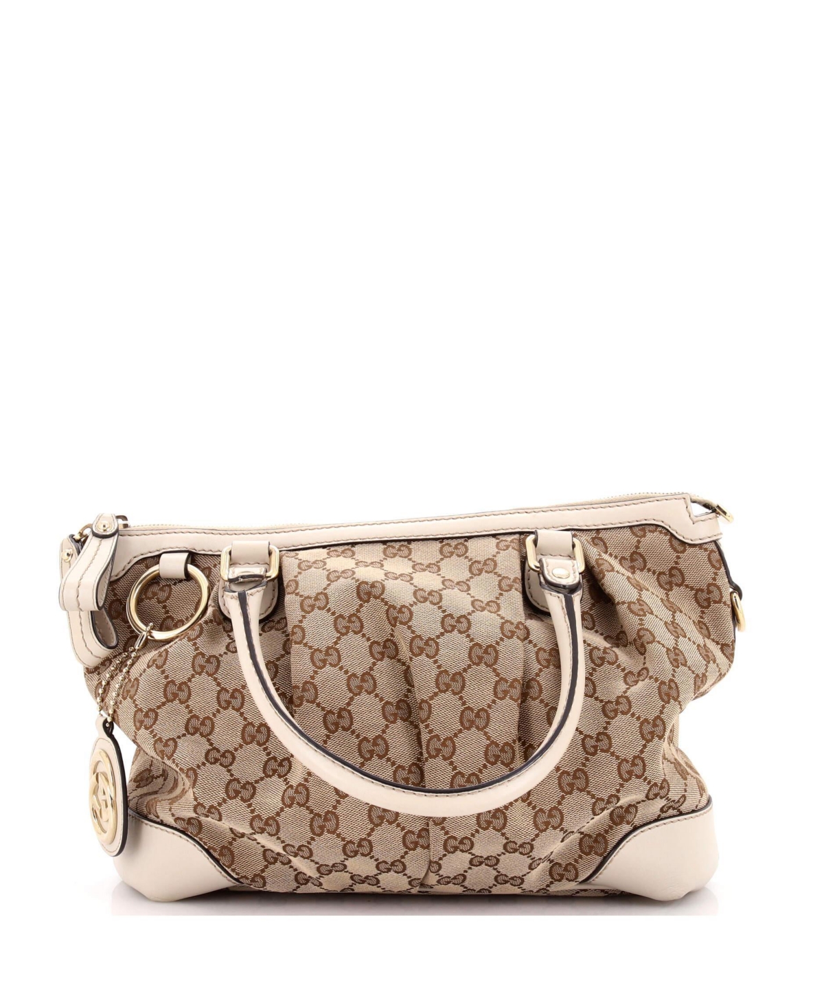 Click here for Pre-Owned Gucci Medium Sukey Top Handle Satchel Gg... prices