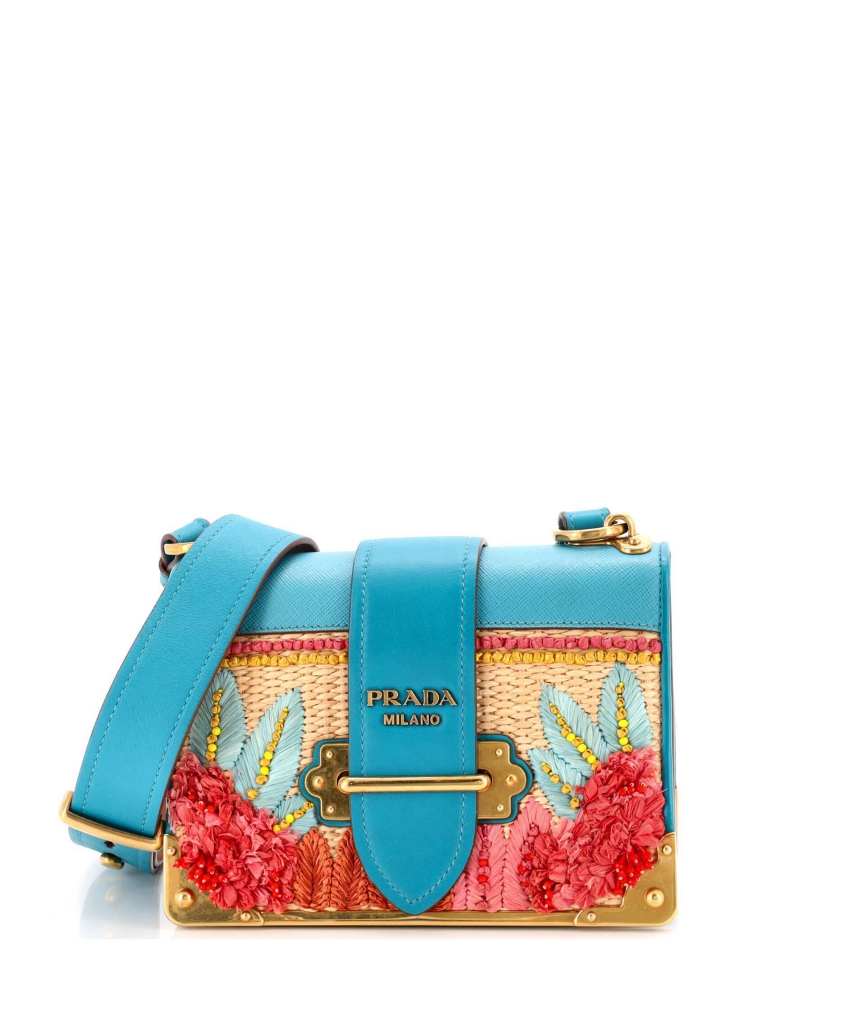 Click here for Pre-Owned Prada Small Cahier Crossbody Bag Embroid... prices