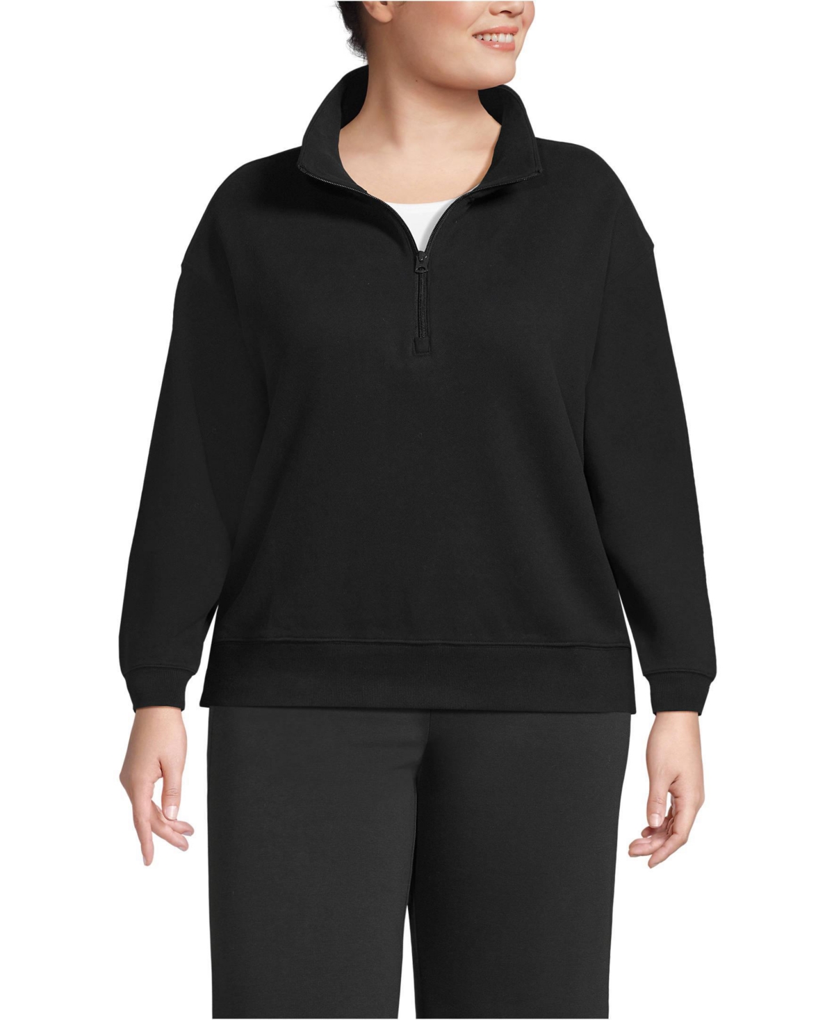 Click here for Lands End Plus Size Serious Sweats Relaxed Quarter... prices