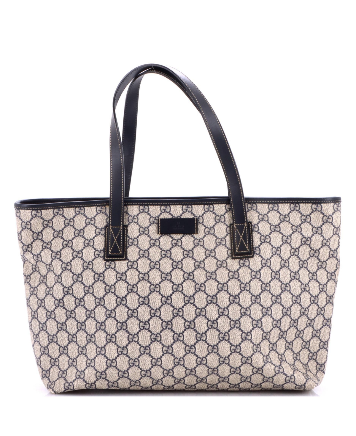 Click here for Pre-Owned Gucci Medium Plus Tote Gg Coated Canvas... prices