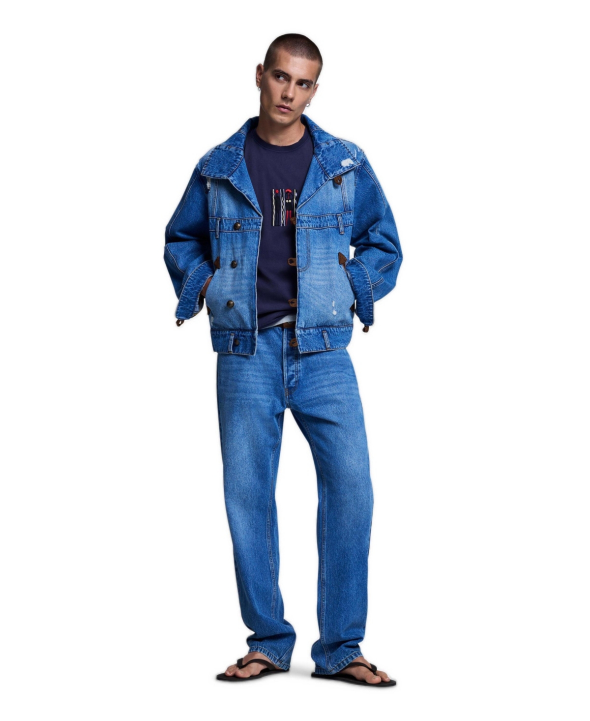 Click here for Desigual Mens Combined denim trousers - Medium blu... prices