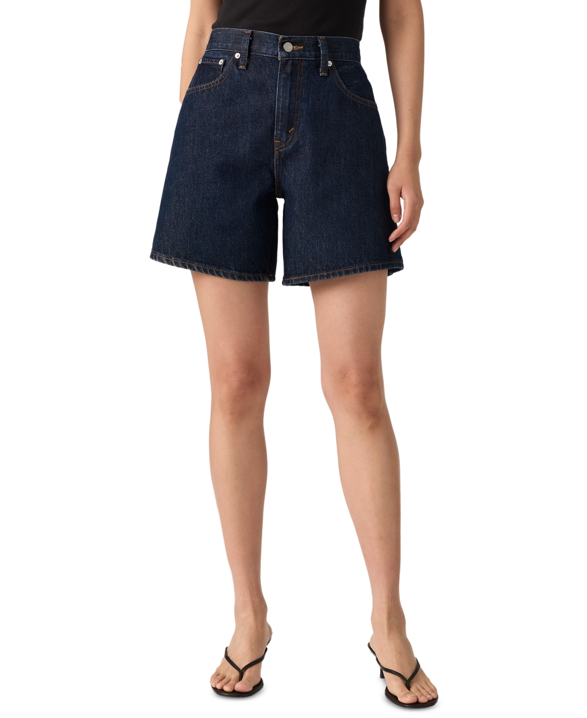 Click here for Levis Womens High-Rise Baggy Denim Shorts - Rememb... prices