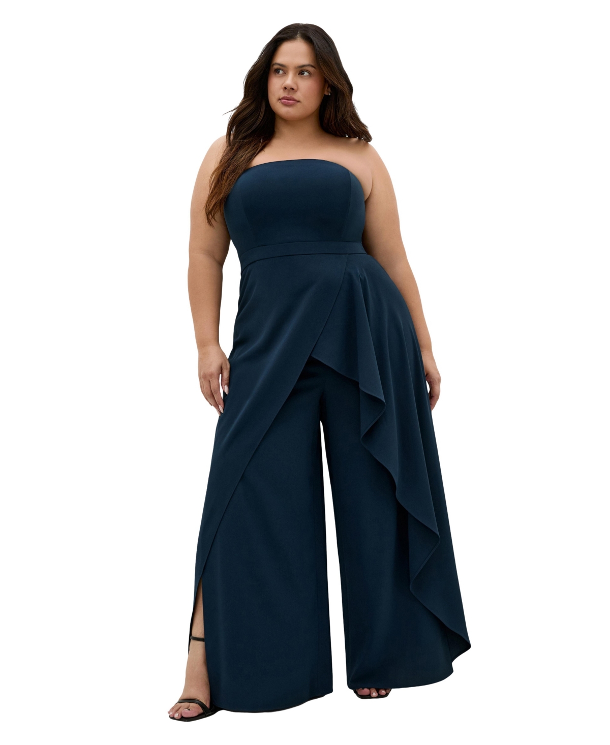 Click here for City Chic Womens Attract Strapless Jumpsuit - Navy prices