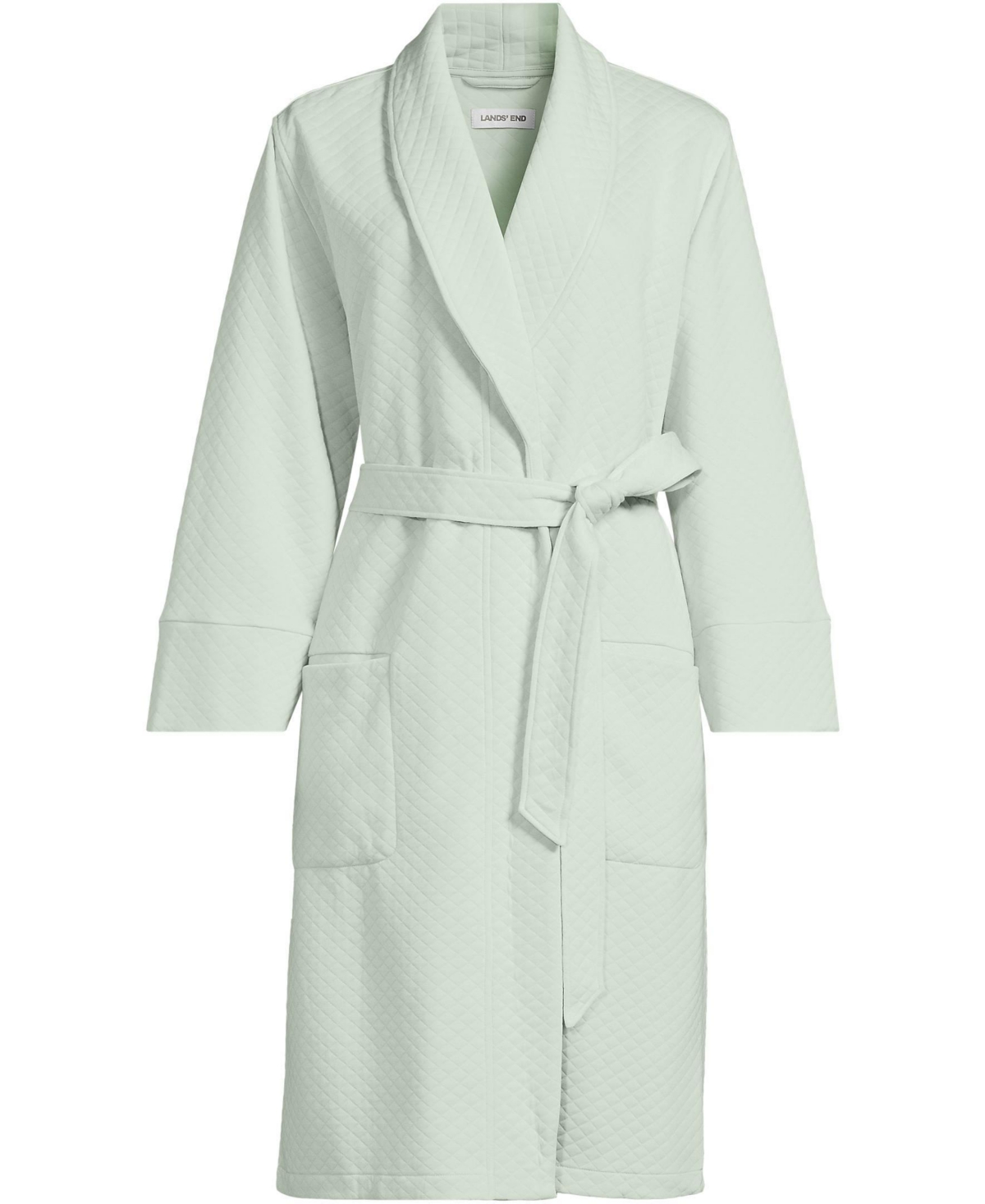 Click here for Lands End Womens Quilted Knee Length Robe - Celery prices