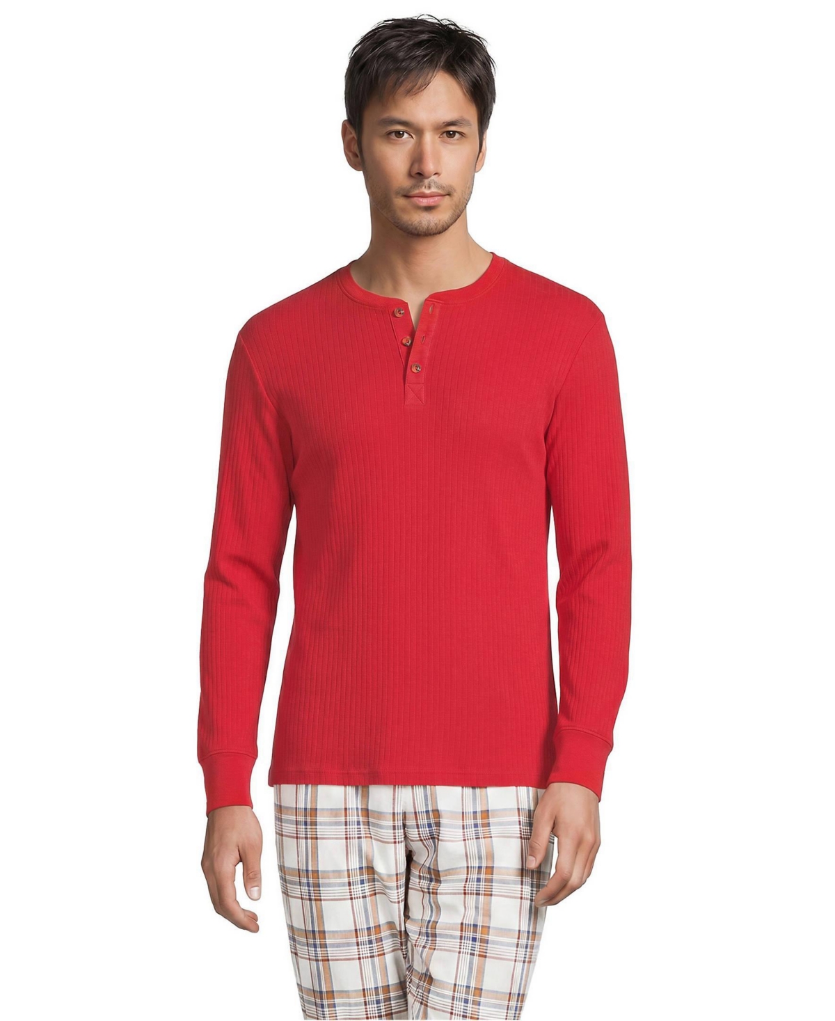 Click here for Lands End Big & Tall Knit Rib Pajama Henley - Comp... prices