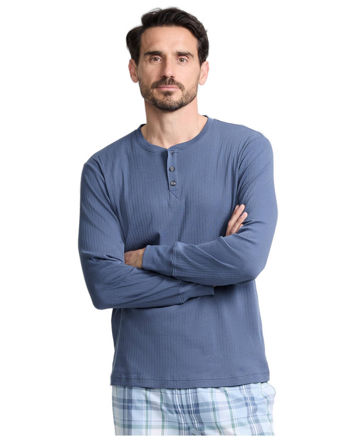 Click here for Lands End Big & Tall Knit Rib Pajama Henley - Nigh... prices