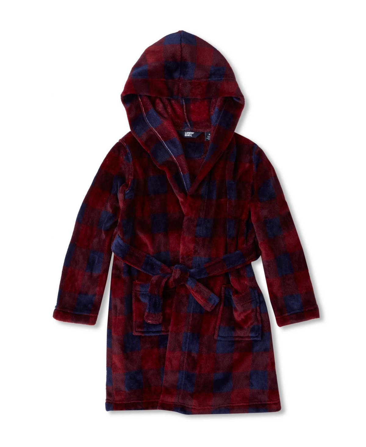 Click here for Lands End Big Girls Hooded Fleece Robe - Cabernet... prices