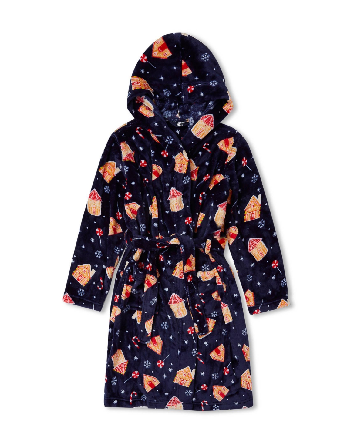 Click here for Lands End Big Girls Hooded Fleece Robe - Holiday s... prices