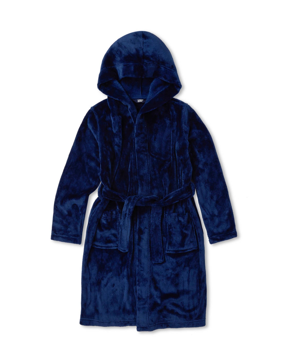 Click here for Lands End Big Girls Hooded Fleece Robe - Navy prices