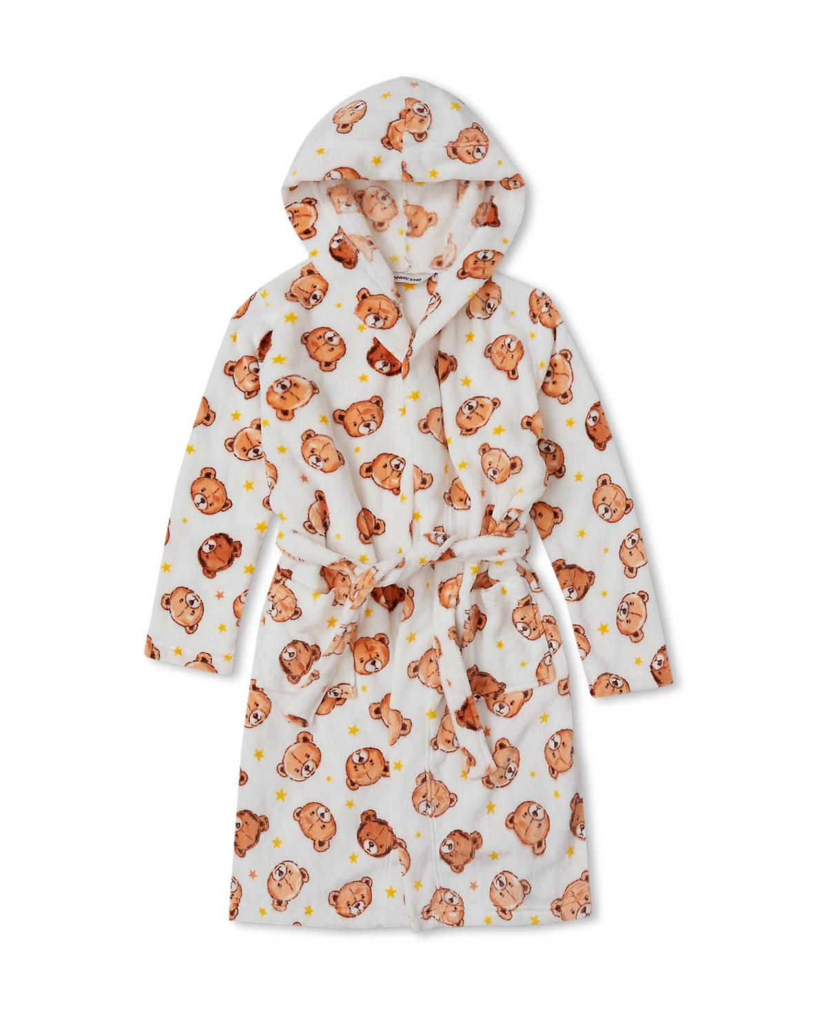 Click here for Lands End Big Girls Hooded Fleece Robe - Bears/egr... prices