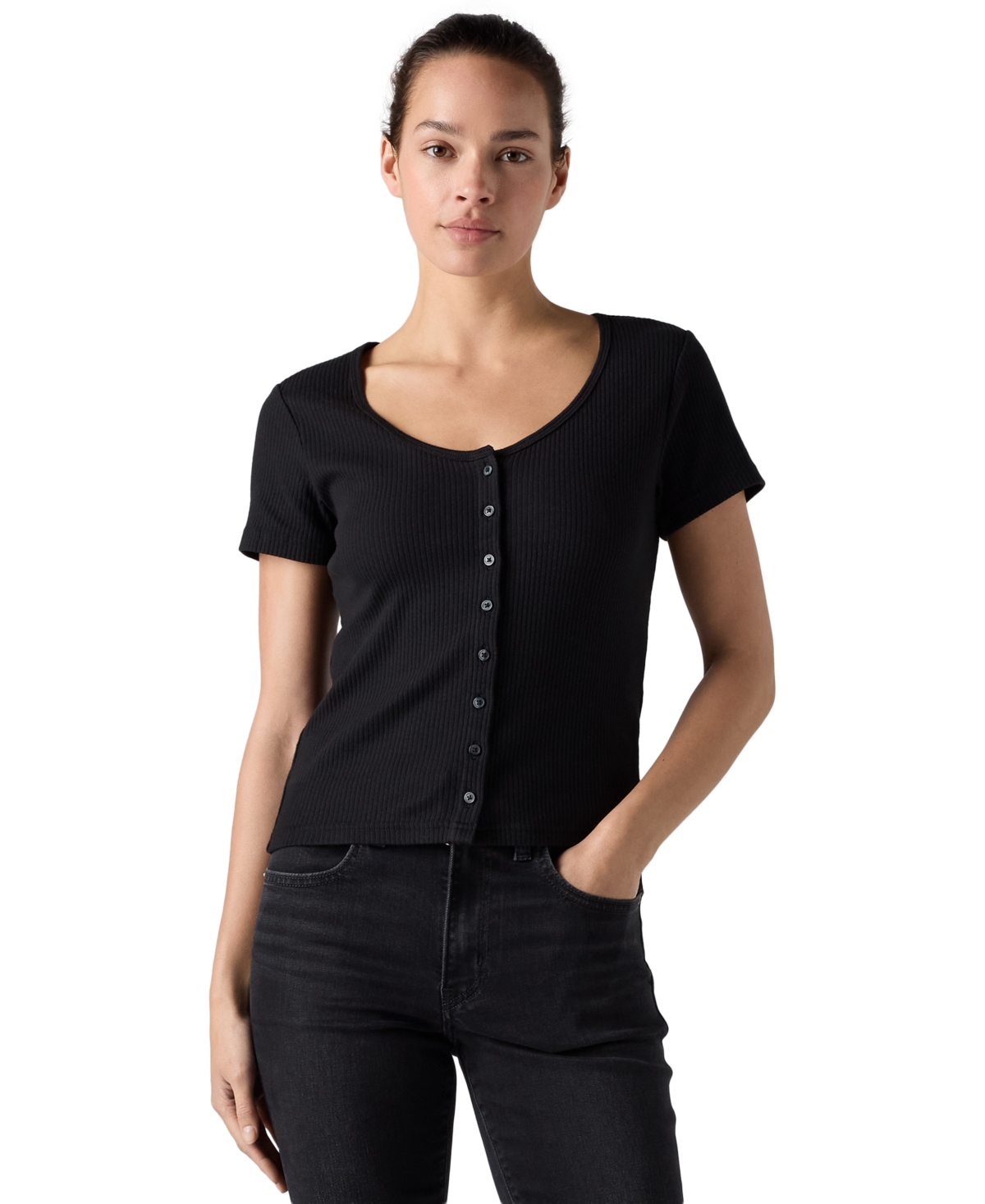 Click here for Levis Womens Austen Button-Up Short-Sleeve Top - A... prices