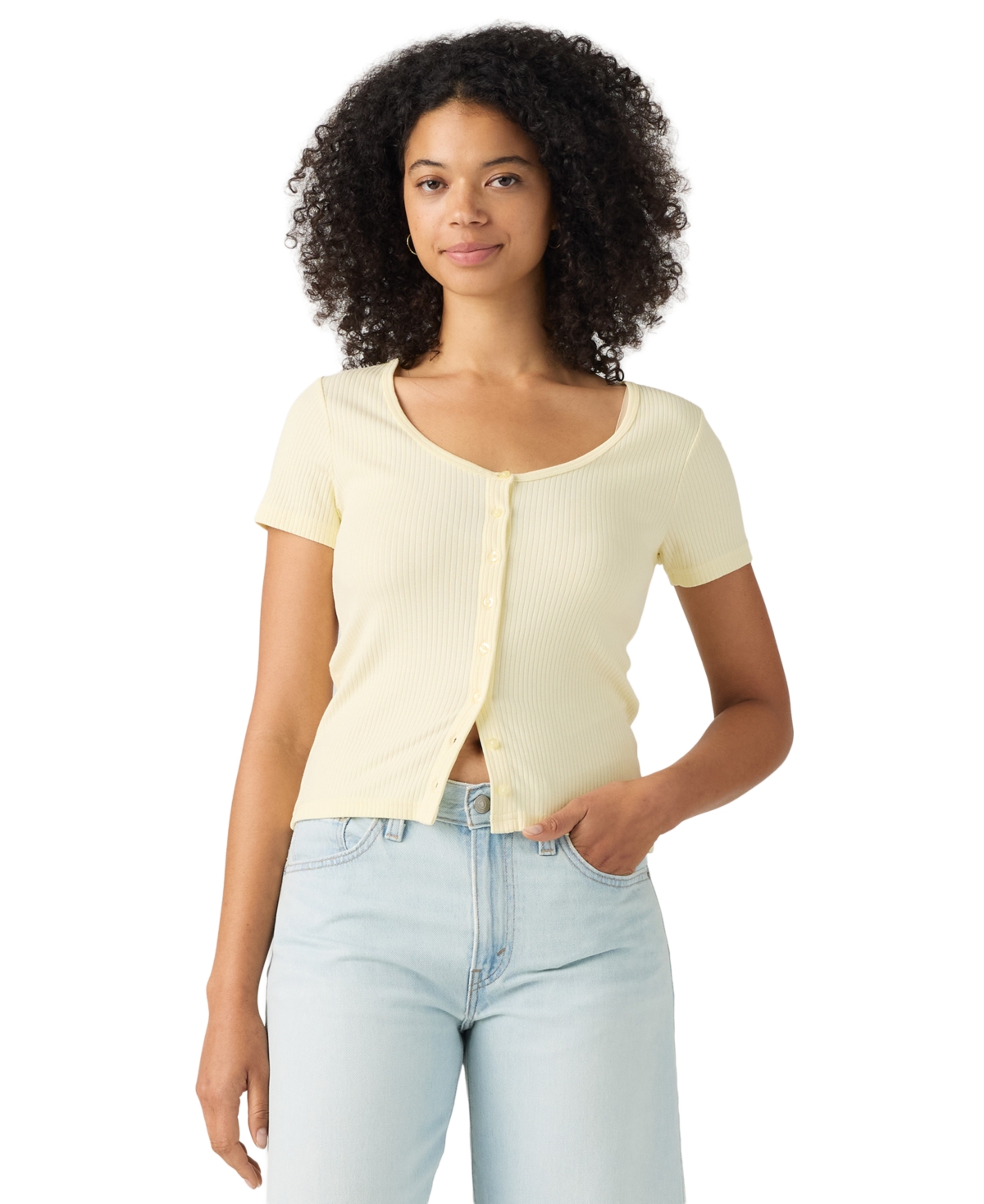 Levis Womens Austen Button-Up Short-Sleeve Top - Pear Sorbet