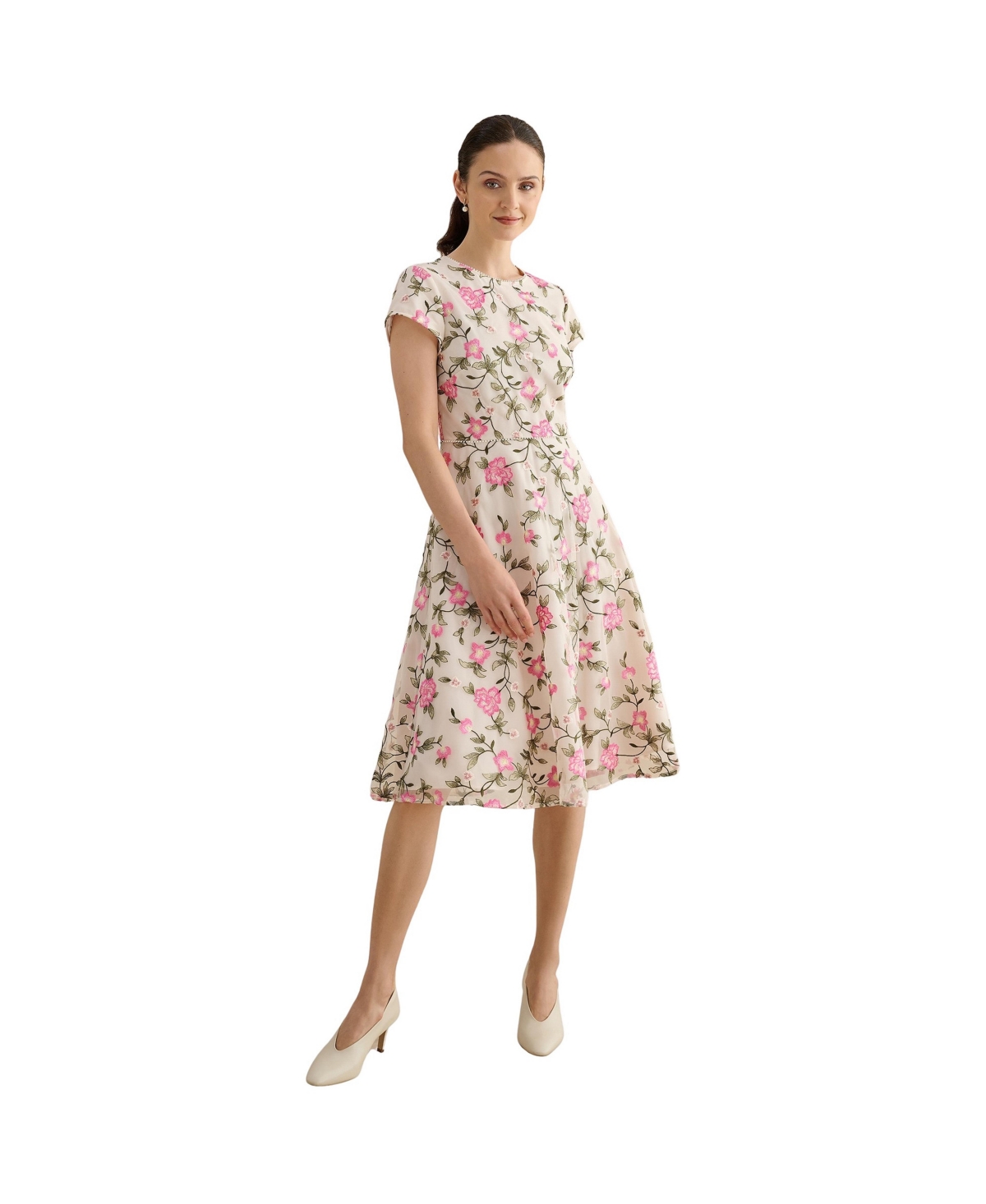 Click here for Hobbs London Womens Tia Embroidered Floral Midi Dr... prices