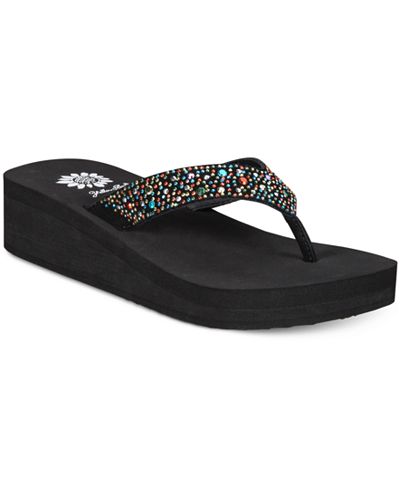 Yellow Box Africa Rhinestone Platform Flip Flops - Sandals - Shoes - Macy's