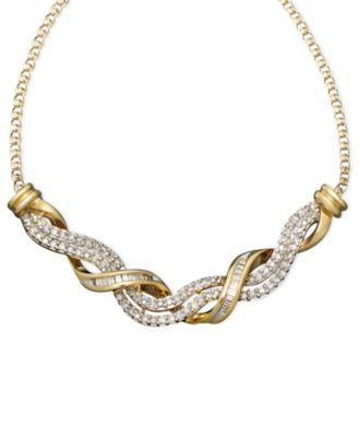 Macy s 14k Gold Necklace Diamond Swirl Twist 1 2 ct. t.w. Macy s