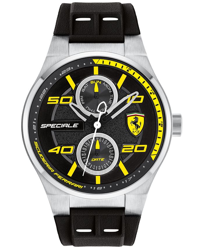 Ferrari LIMITED EDITION Men's Speciale Black Silicone Strap Watch 44mm ...
