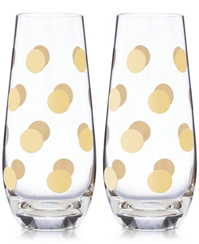 kate spade new york Pearl Place Set of 2 Stemless Champagne Glasses ...