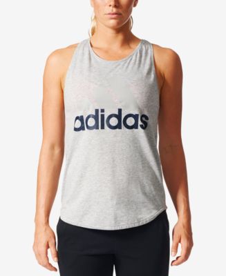 adidas Linear Logo ClimaLite® Racerback Tank Top - Tops - Women - Macy's