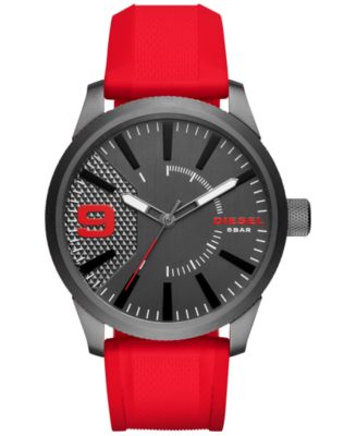 Diesel Men's Red Silicone Strap Watch 46x53mm DZ1806 - Macy's