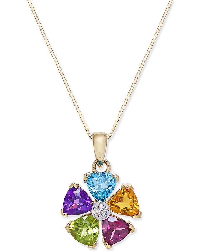 Macy's Multi-Gemstone (2-5/8 ct. t.w.) and Diamond Accent Pinwheel ...