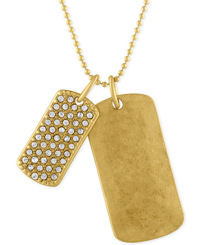 RACHEL Rachel Roy Gold-Tone Double Dog Tag Pendant Necklace - Macy's
