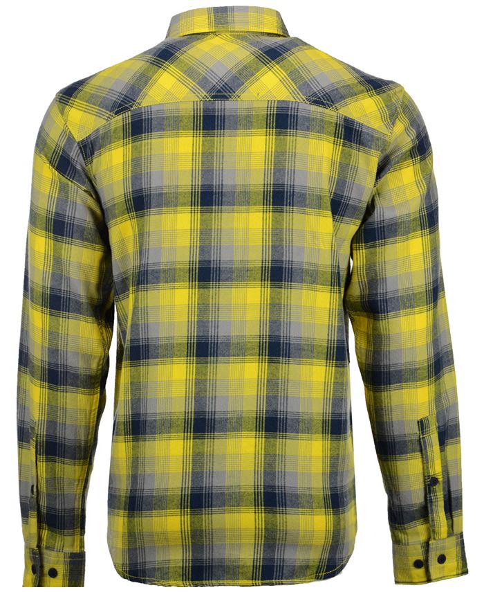 Columbia Men's Michigan Wolverines Long-Sleeve Flannel Button-Up Shirt ...