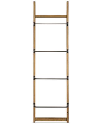 Metal and Wood Wall Rack with 4 Bars - Macy's