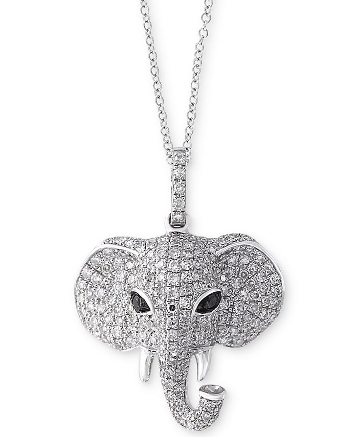 EFFY Collection Caviar by EFFY® Diamond Elephant Pendant Necklace (3/4 ...