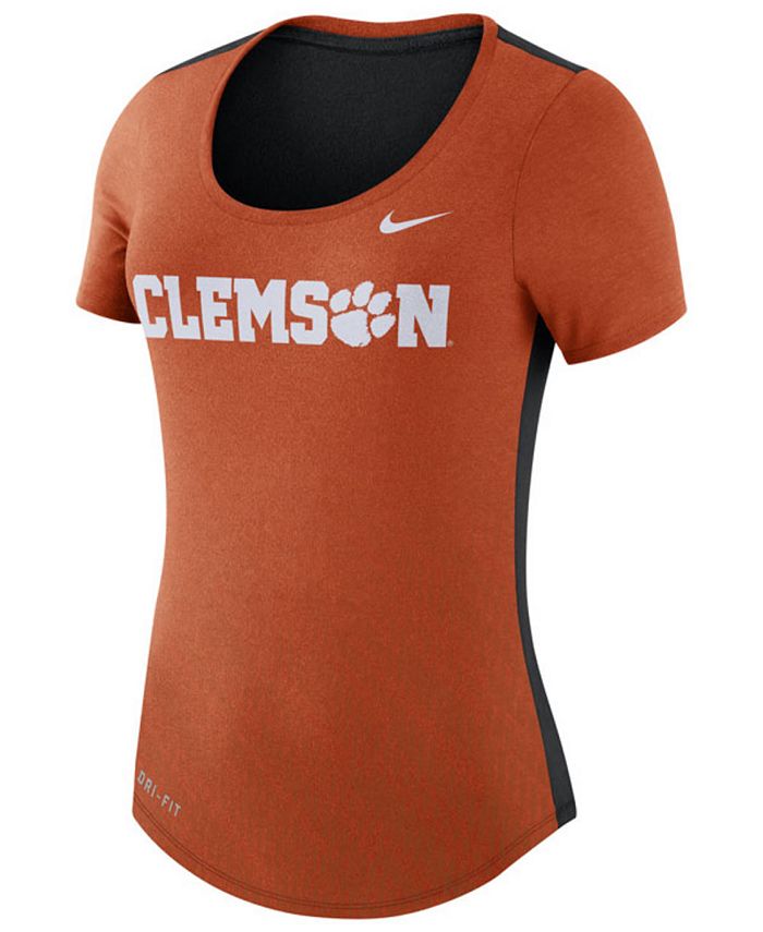 Nike Women's Clemson Tigers Dri-Blend Scoop T-Shirt - Macy's