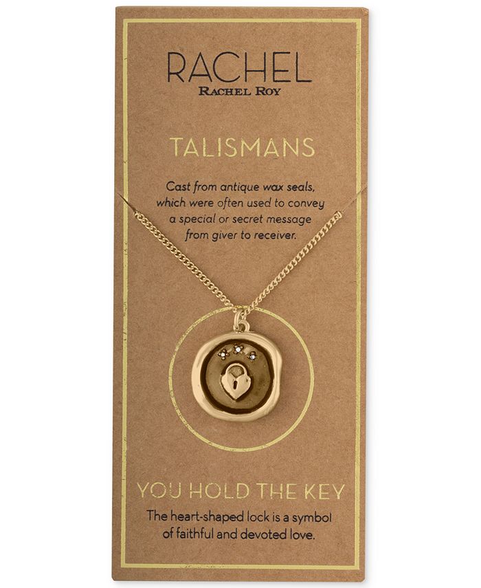 RACHEL Rachel Roy Gold-Tone Heart Talisman Pendant Necklace - Macy's