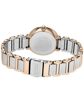 Citizen Eco-Drive Women's Silhouette Crystal Jewelry Two-Tone Stainless Steel Bracelet Watch ...