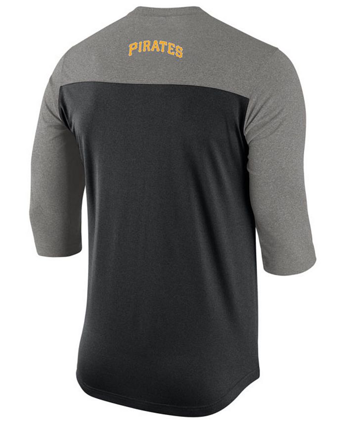 Nike Men's Pittsburgh Pirates Dri-Fit 3/4 Sleeve Henley T-Shirt - Macy's