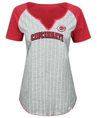 Majestic Women's Cincinnati Reds From The Stretch Pinstripe T-Shirt ...