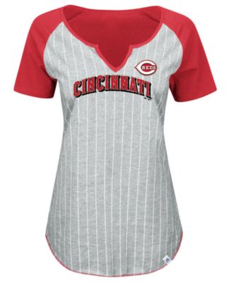 Majestic Women's Cincinnati Reds From The Stretch Pinstripe T-Shirt ...